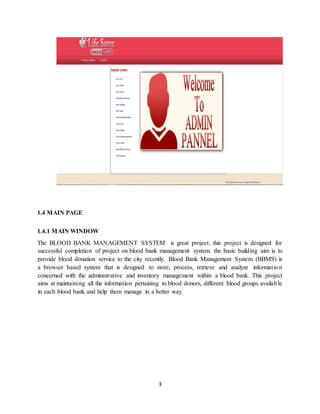 Full report on blood bank management system | PDF