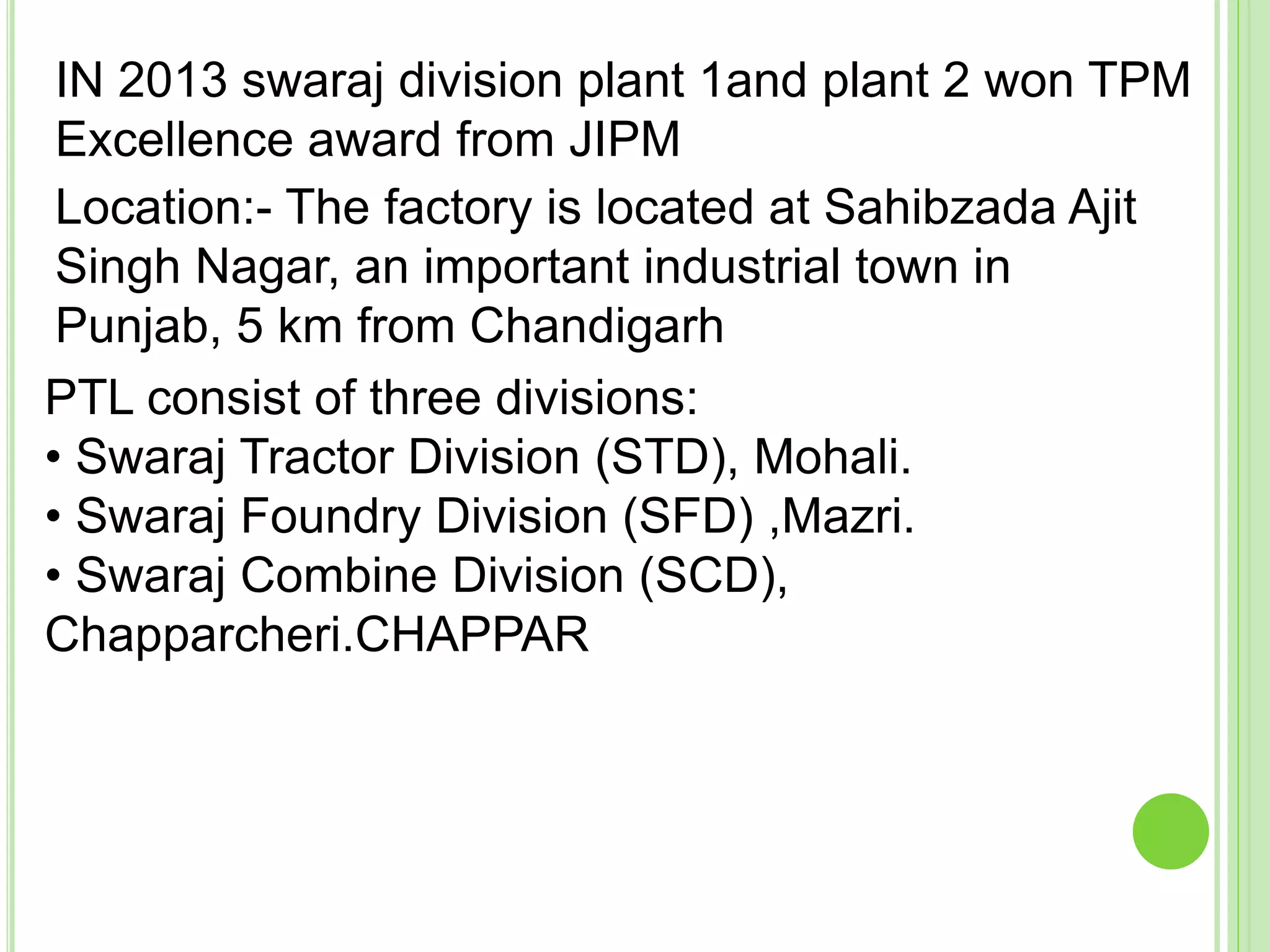 6 MONTHS TRAINING REPORT AT MAHINDRA AND MAHINDRA | PPTX