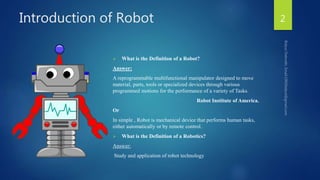 Introduction to Robot Making Training for Junior | PPT