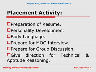Introduction ppt by Training and placement | PPT