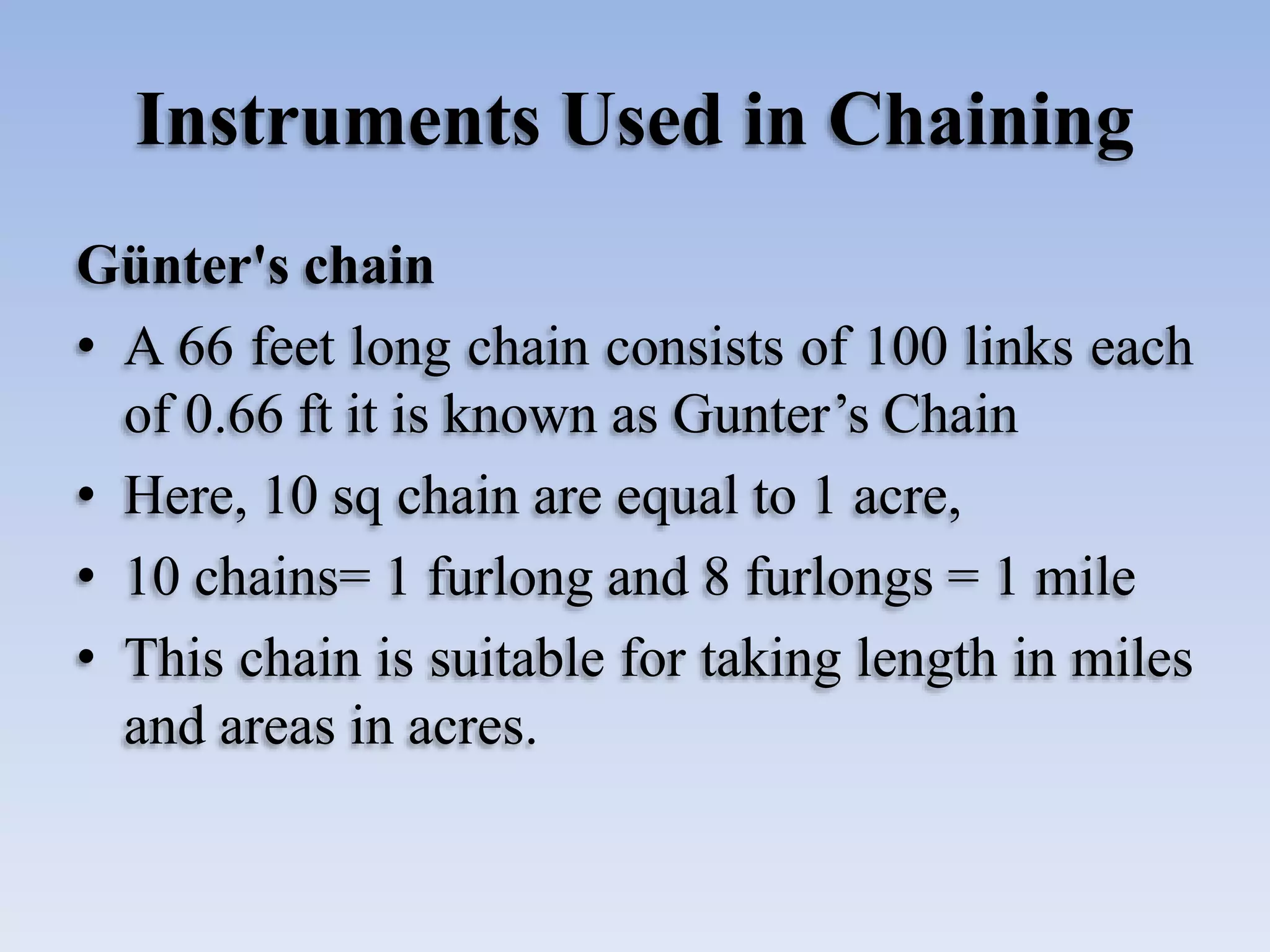 Introduction on instruments used for chaining | PPTX