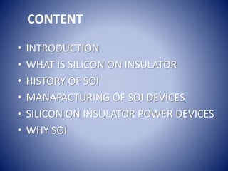 SILICON ON INSULATOR | PPTX
