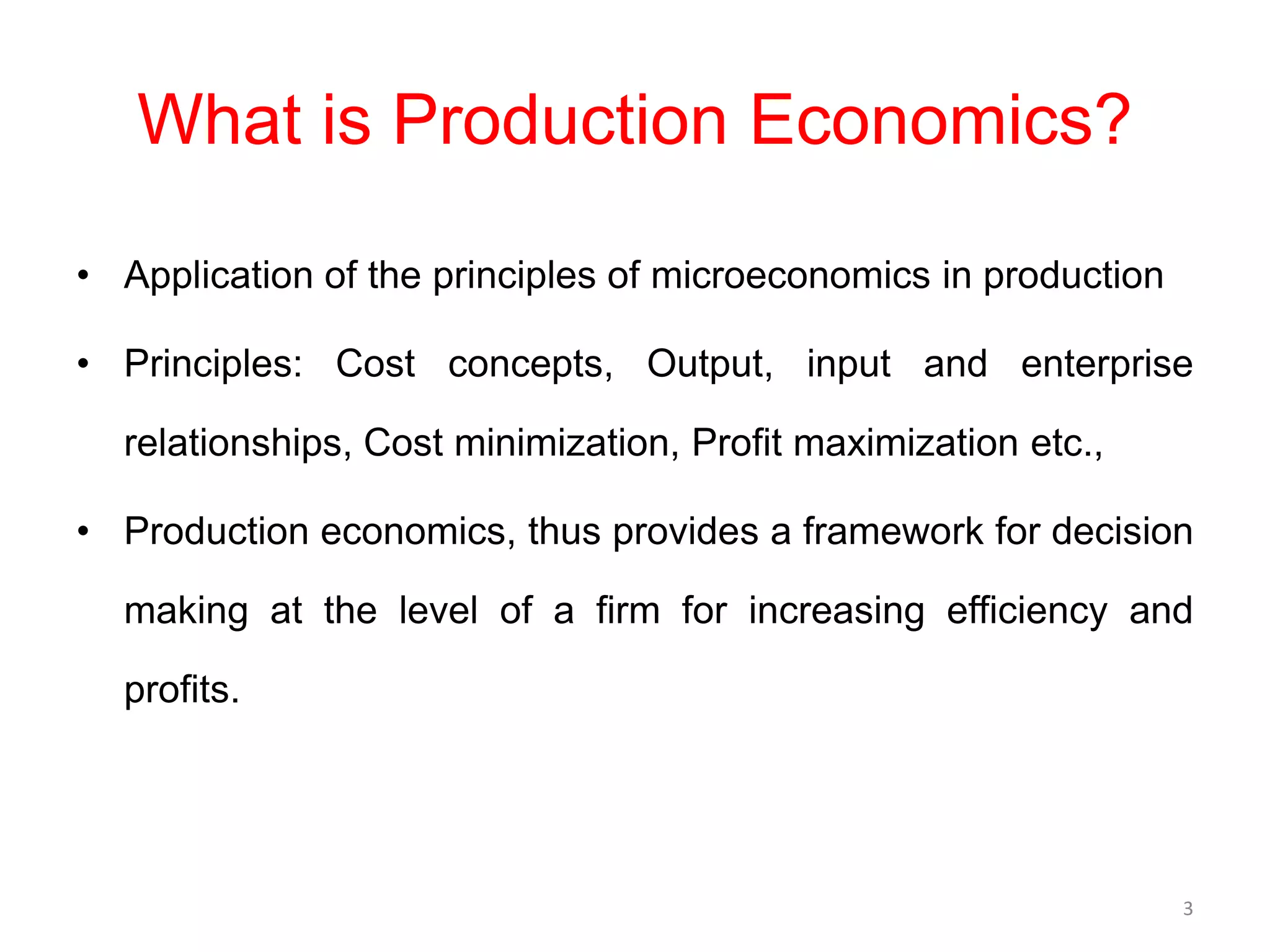 Agriculture Production Economics | PPTX