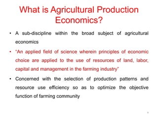 Agriculture Production Economics | PPTX