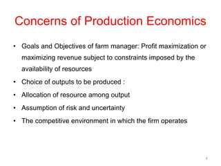 Agriculture Production Economics | PPTX