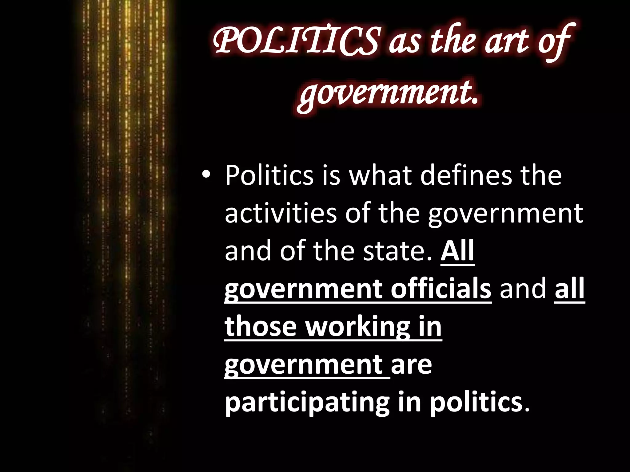 INTRODUCTION: THE CONCEPTS OF POLITICS AND GOVERNANCE | PPTX
