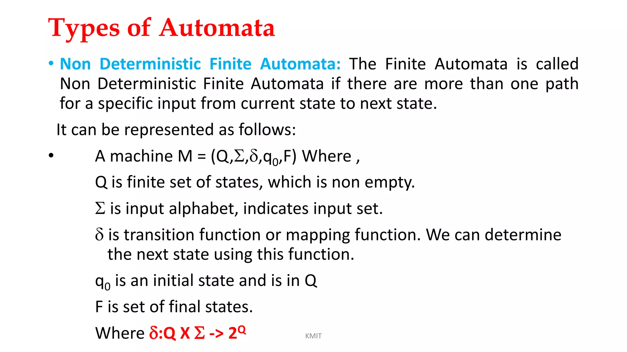 Introduction To Finite Automata Pptx Programming Languages Computing
