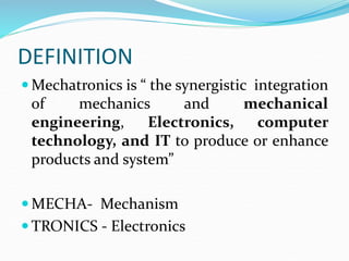 Introduction to Mechatronics | PPT | Robotics | Technology & Computing