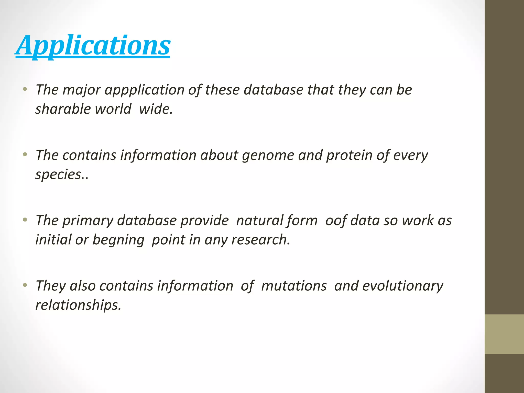 Introduction OF BIOLOGICAL DATABASE | PPTX