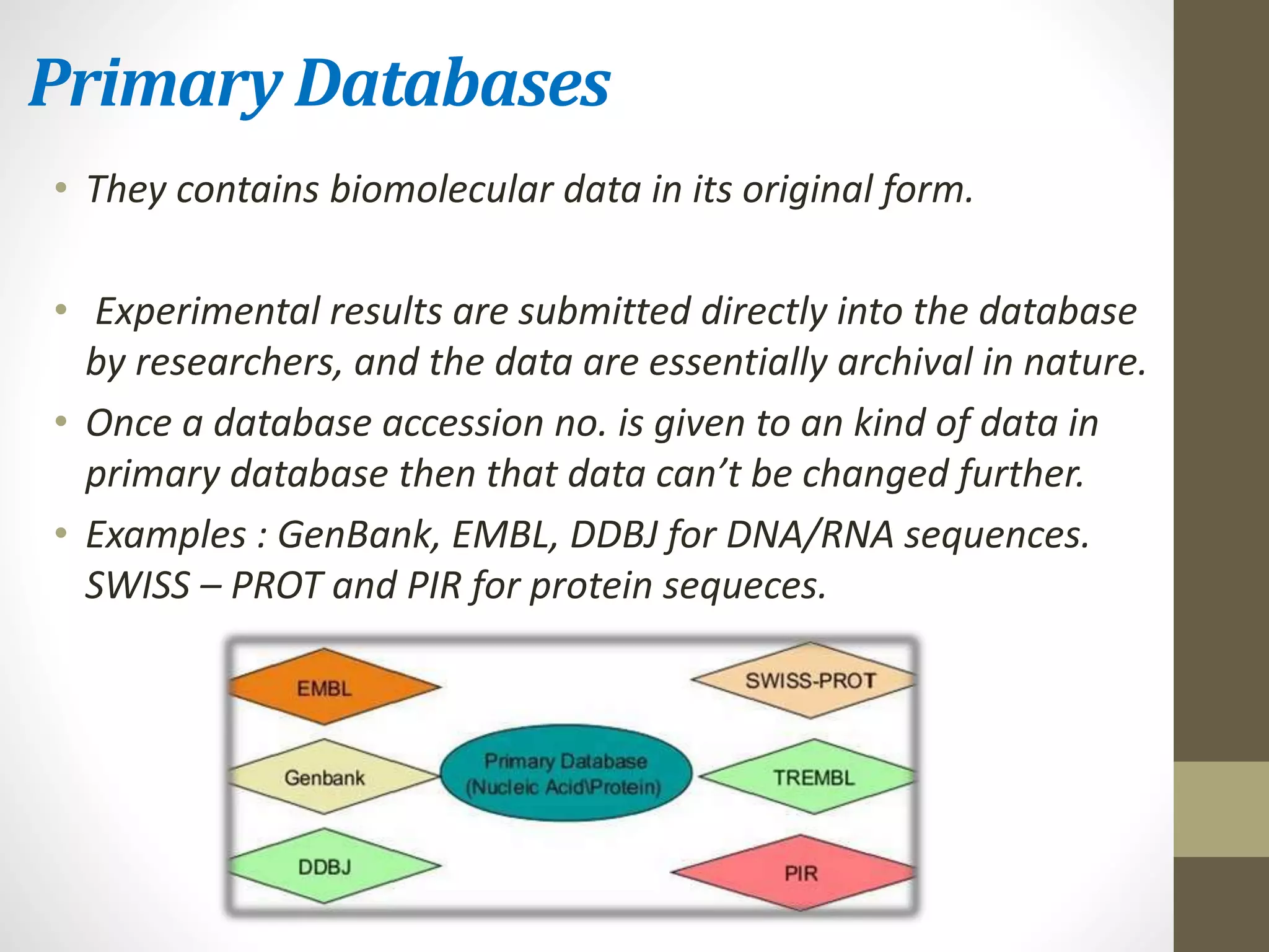 Introduction OF BIOLOGICAL DATABASE | PPTX