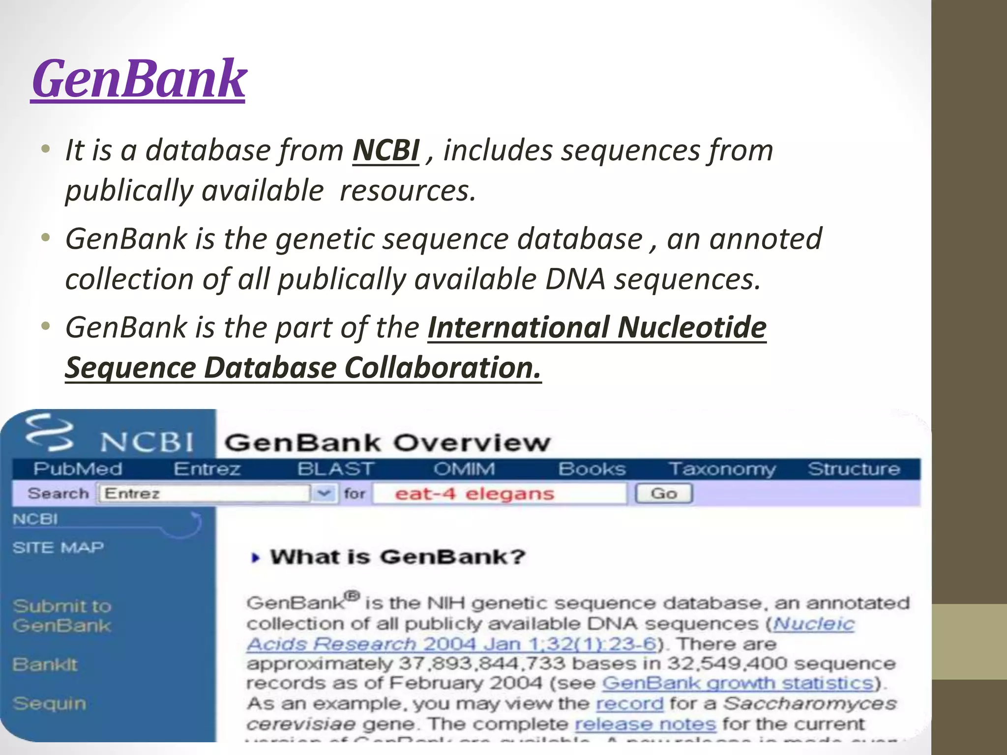 Introduction OF BIOLOGICAL DATABASE | PPTX