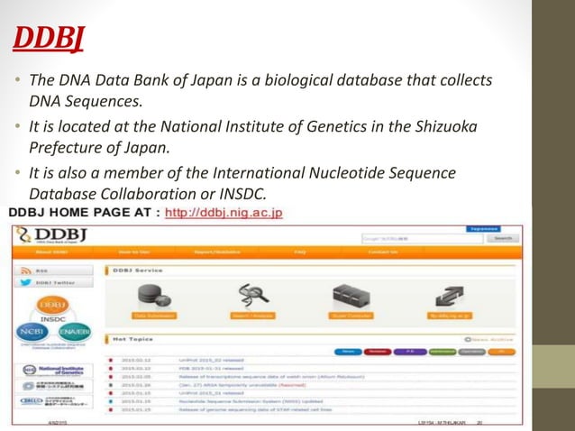 Introduction OF BIOLOGICAL DATABASE | PPTX