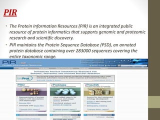 Introduction OF BIOLOGICAL DATABASE | PPTX