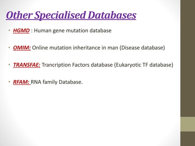 Introduction OF BIOLOGICAL DATABASE | PPTX