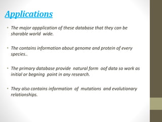 Introduction OF BIOLOGICAL DATABASE | PPTX