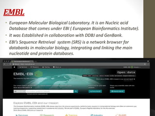 Introduction OF BIOLOGICAL DATABASE | PPTX