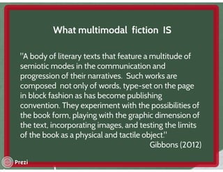 Theory on Multimodal Fiction I. Mariana Mussetta | PPT