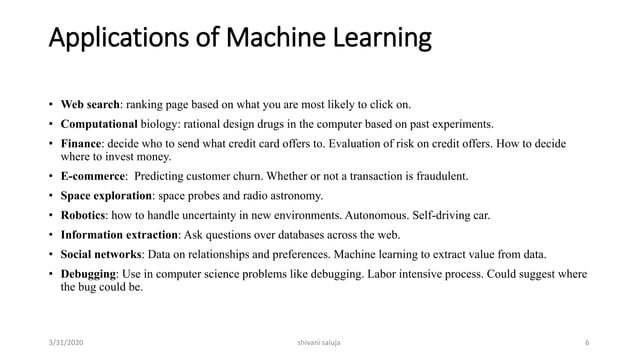 Introduction to Machine Learning | PPT