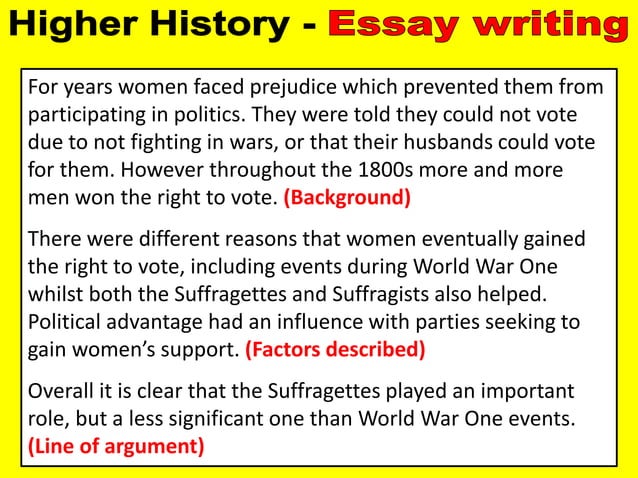 Higher History essays - Writing an Introduction | PPTX