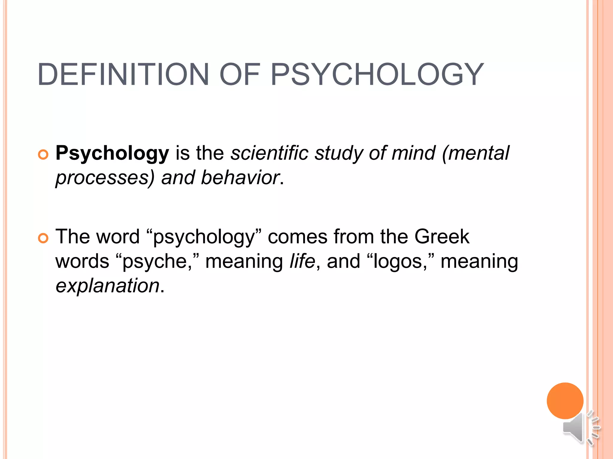 Introduction to Psychology | PPTX