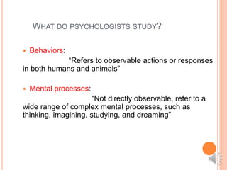 Introduction to Psychology | PPTX