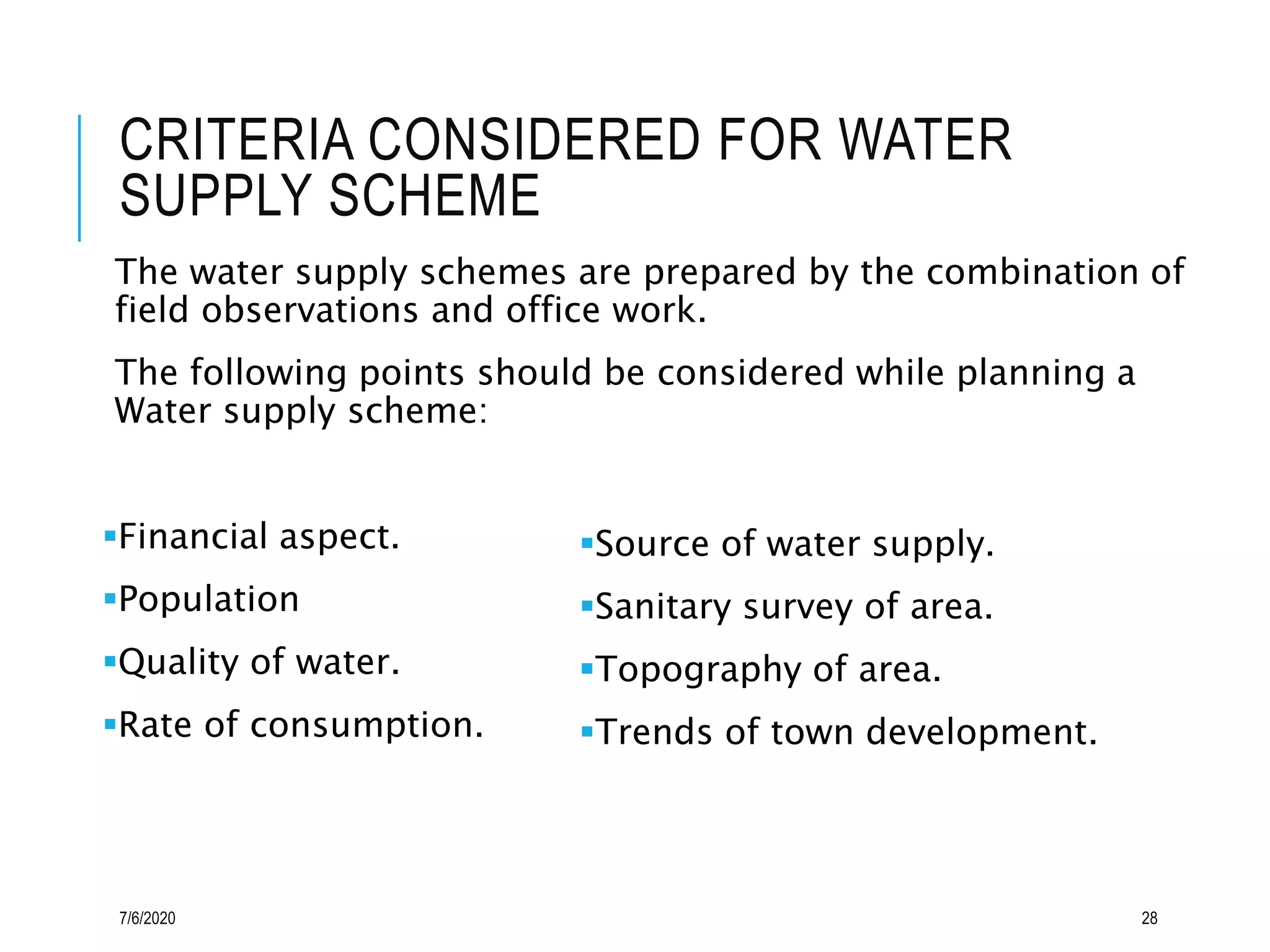 Basics of Water supply and sanitation Engineering | PPTX