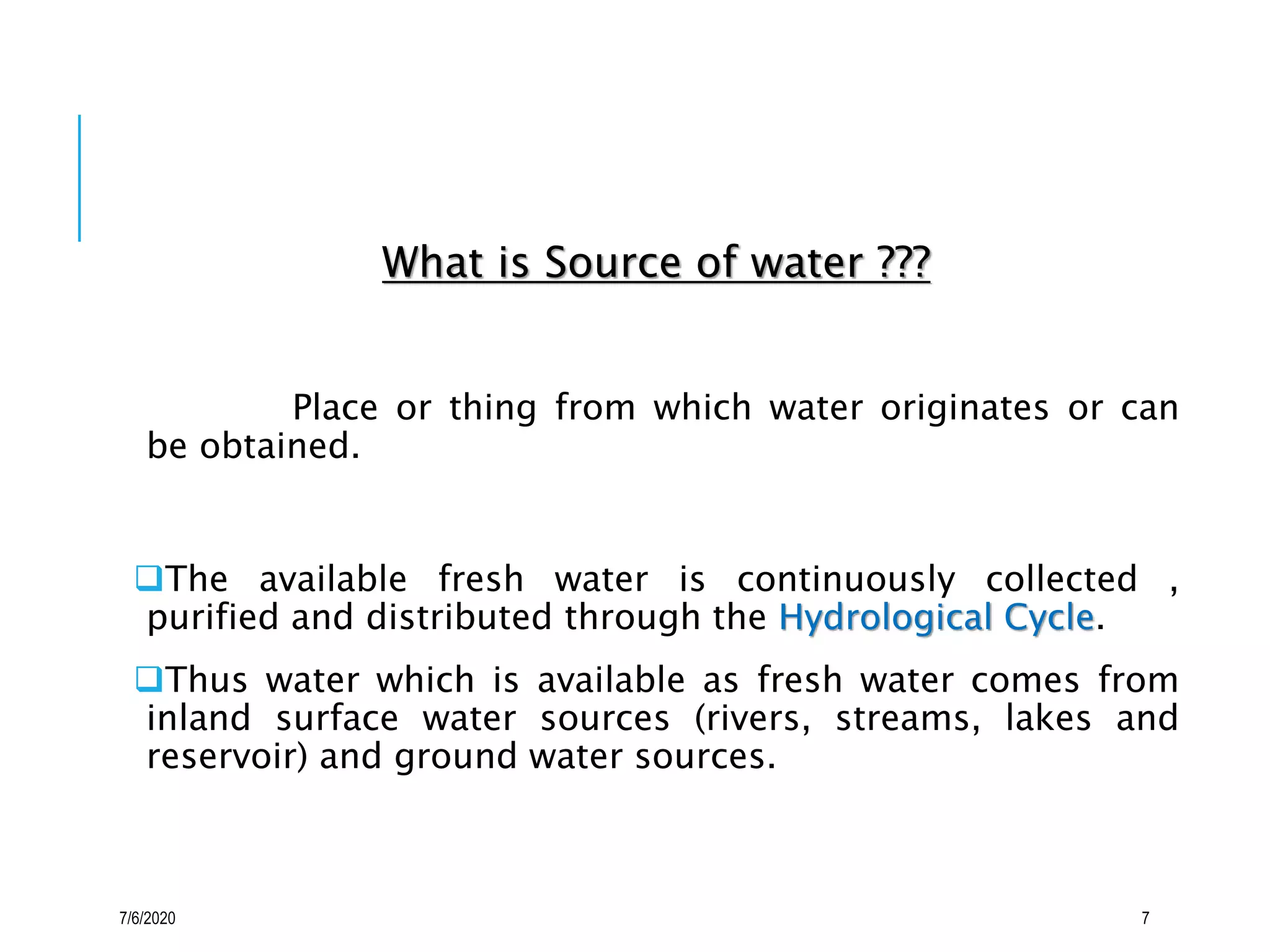 Basics of Water supply and sanitation Engineering | PPTX