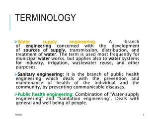 Basics of Water supply and sanitation Engineering | PPTX