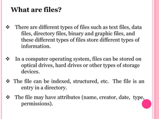 Introduction to File System | PPTX