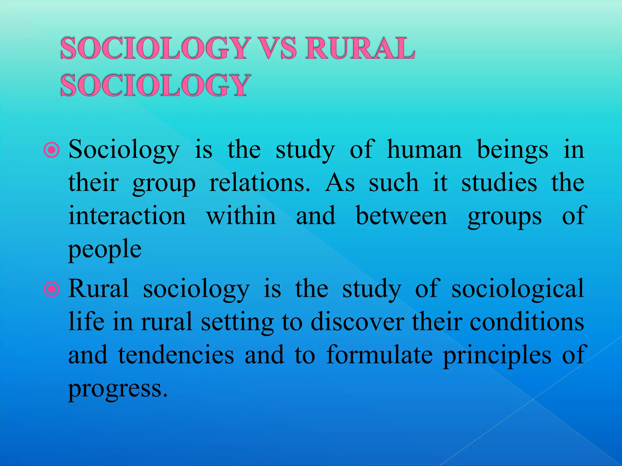 Introduction to rural sociology | PPTX