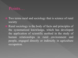 Introduction to rural sociology | PPTX