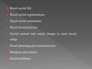 Introduction to rural sociology | PPTX
