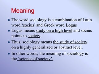 Introduction to rural sociology | PPTX