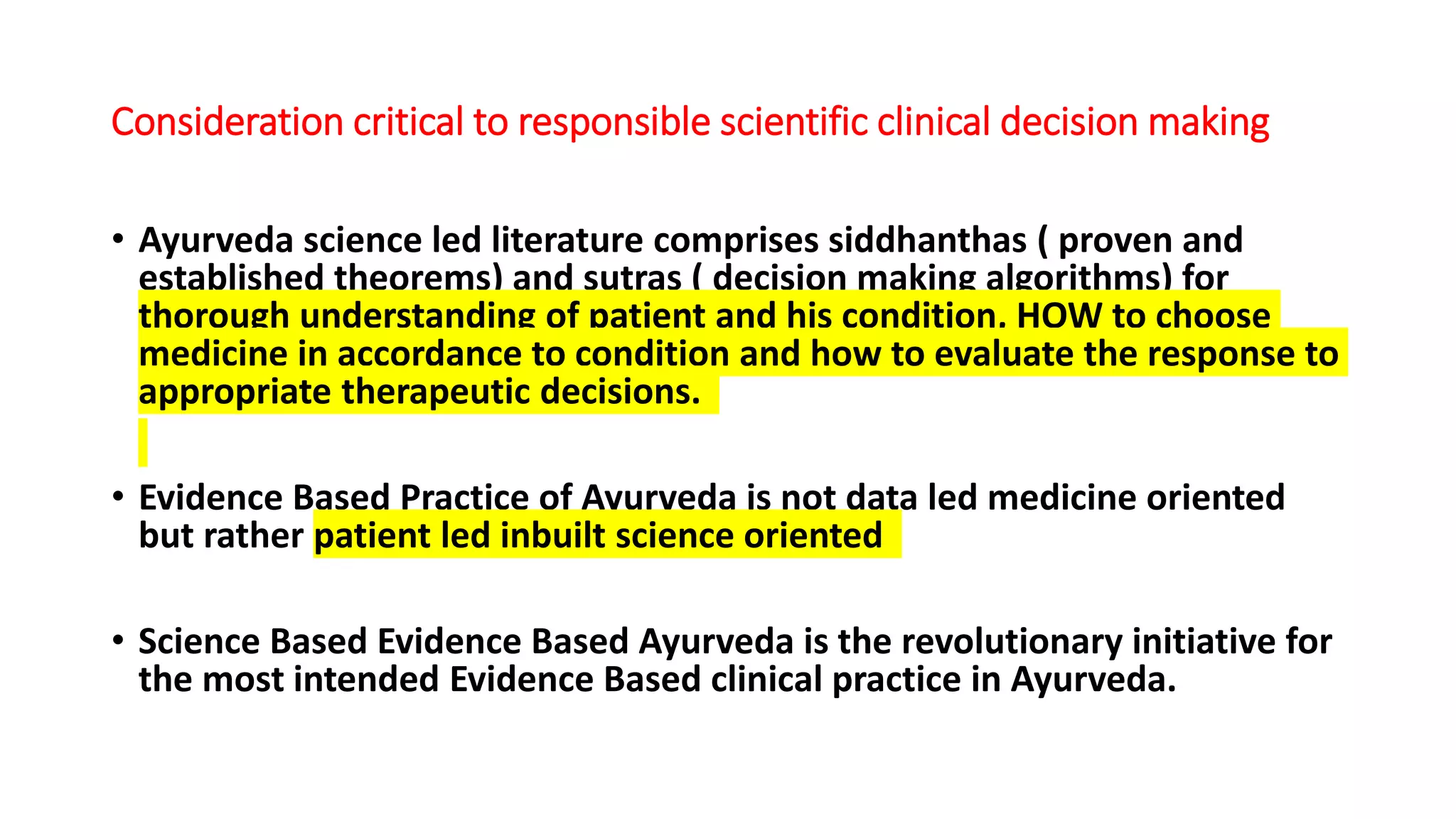 WHY EVIDENCE BASED AYURVEDA DIFFER FROM EVIDENCE BASED WESTERN MEDICINE ...