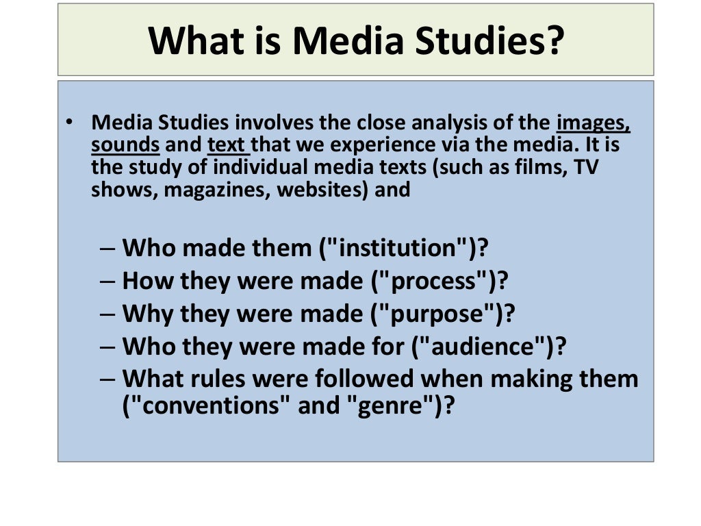 Introduction to AS media students