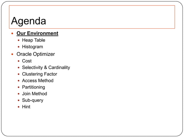 Introduction to oracle optimizer | PPT