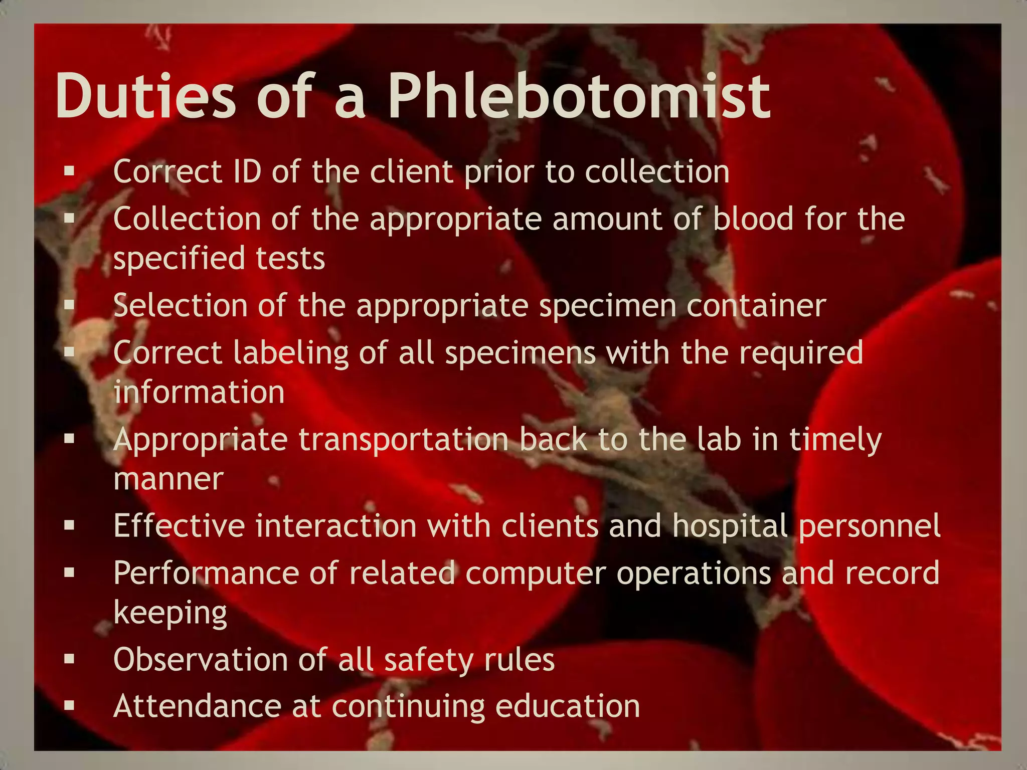 Introduction to Phlebotomy | PPTX