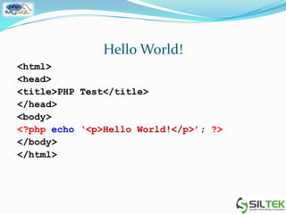 Introduction to php | PPTX
