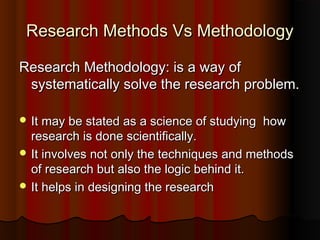 Introduction to research methodology | PPT