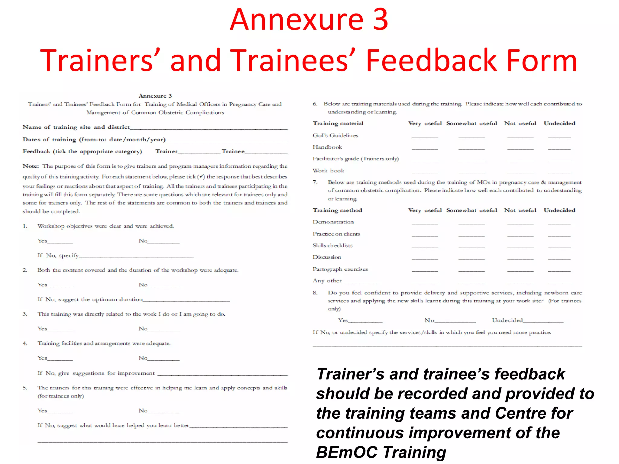 Introduction to training guidelines, session plans & role of trainers ...