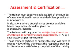 Introduction to training guidelines, session plans & role of trainers ...