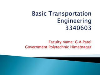 Introduction of road | PPTX