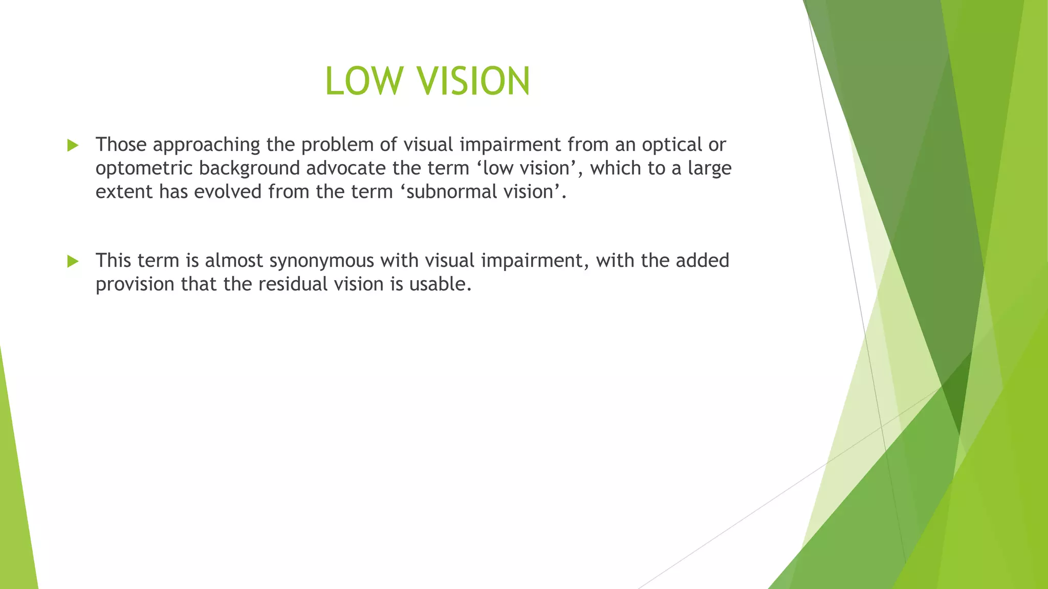 Introduction to Low Vision | PPTX