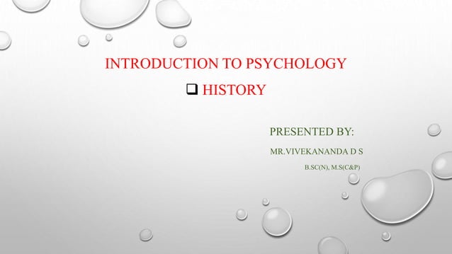 Introduction to Psychology(History) | PPT