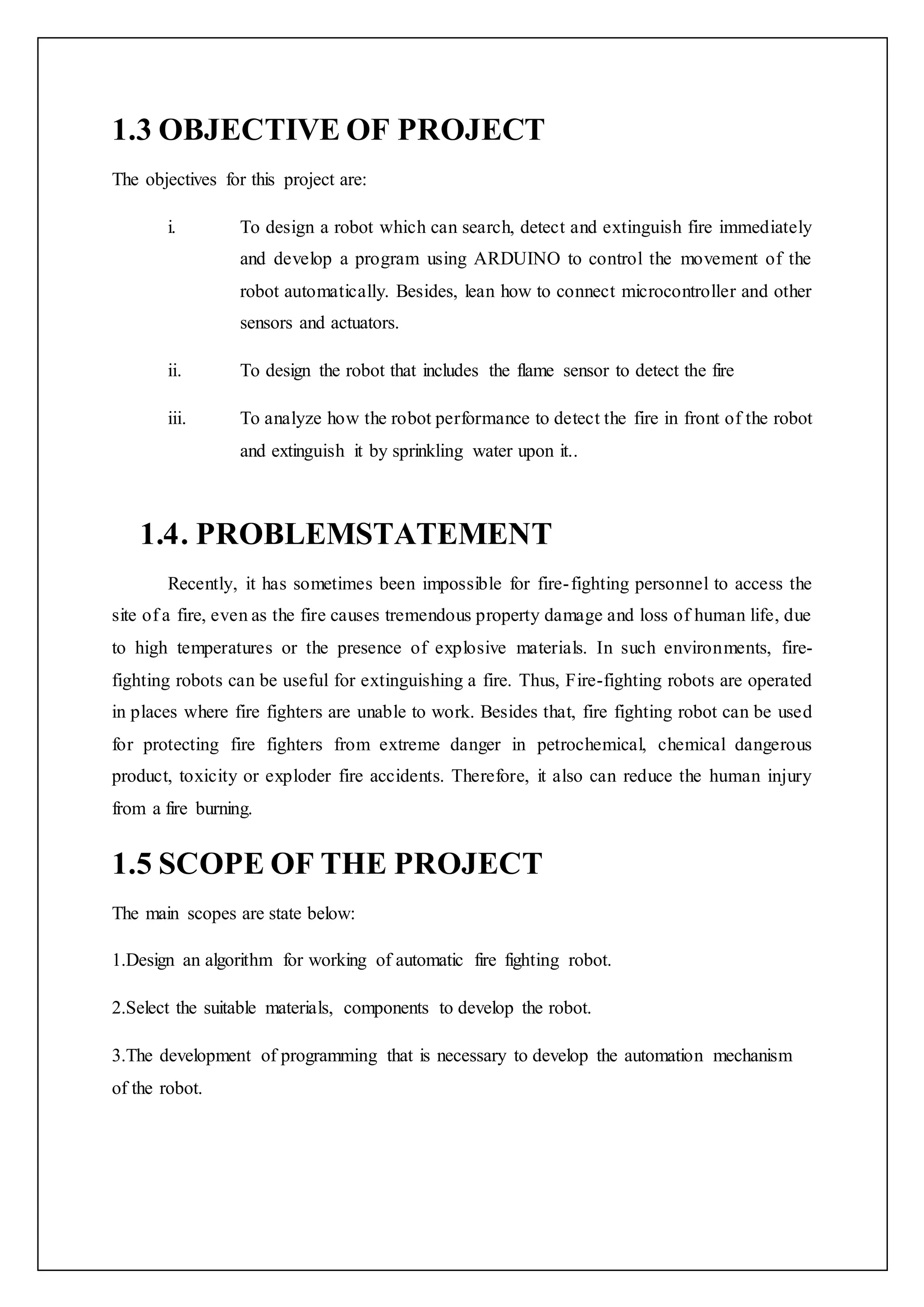 Fire fighting Robot | DOCX