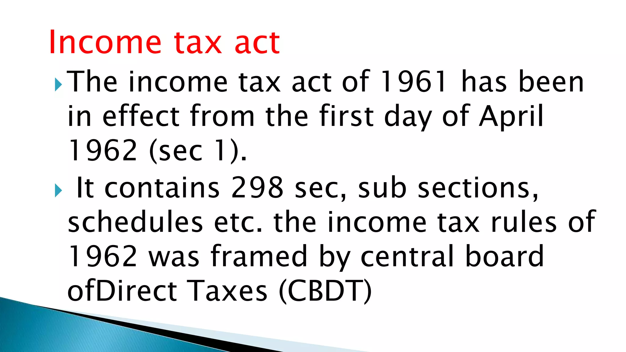 Iintroduction.to Income tax | PPTX