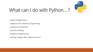 Introduction to python | PPTX