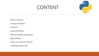 Introduction to python | PPTX