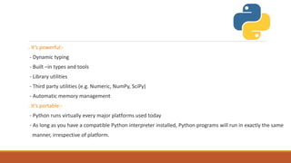 Introduction to python | PPTX