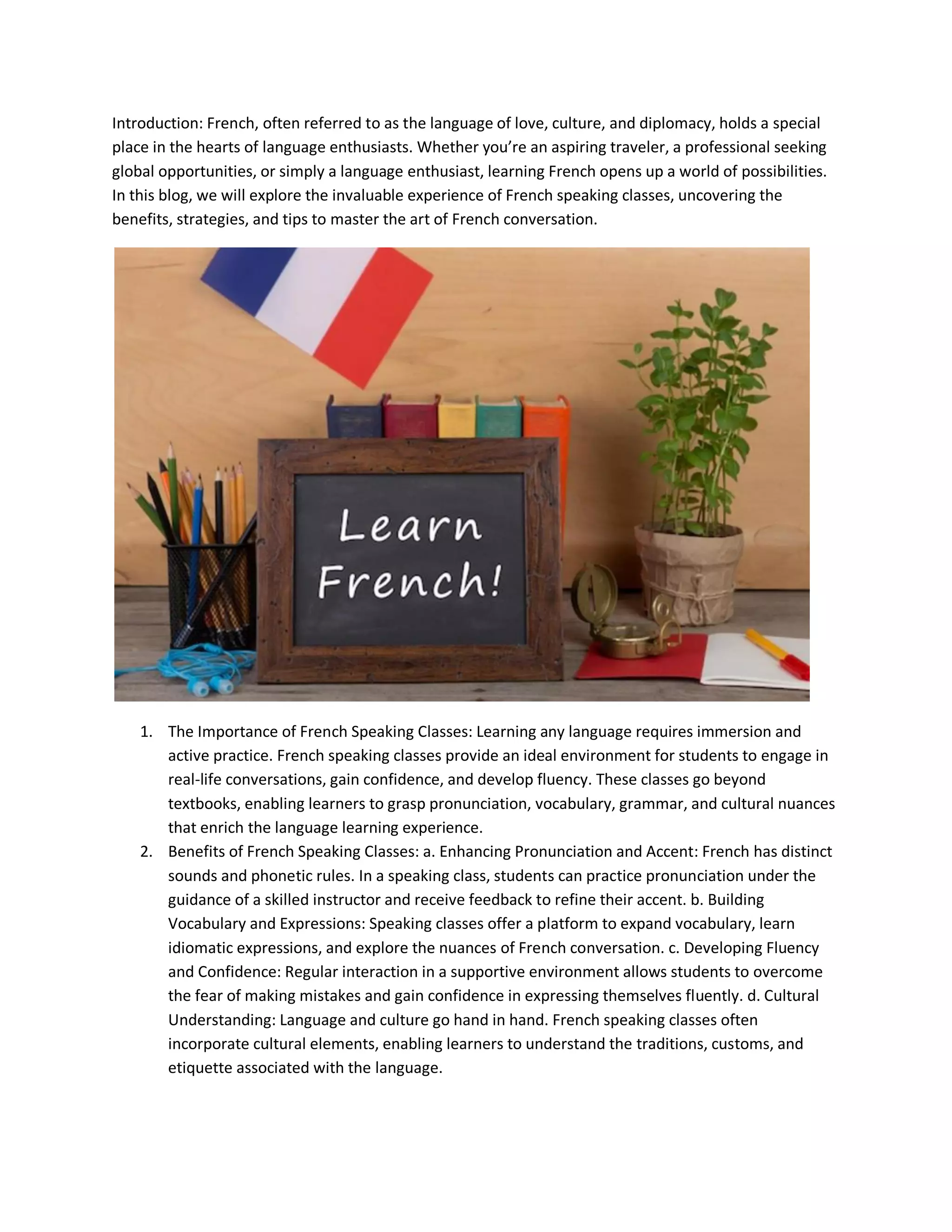 Mastering French: A Journey through French Speaking Classes.pdf
